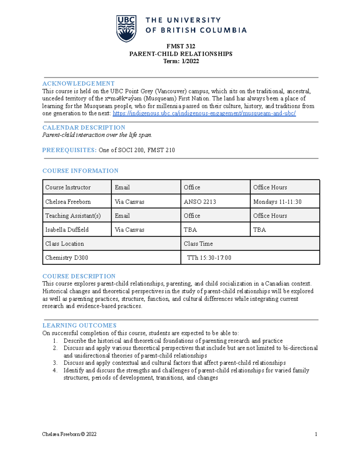 TTh FMST 312-Chelsea Freeborn-Term12022.docx (3) - FMST 312 PARENT ...