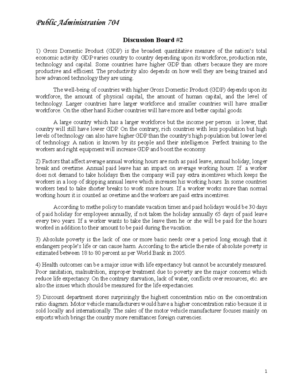 704 DB#2 - Lecture notes 2 - Public Administration 704 Discussion Board ...