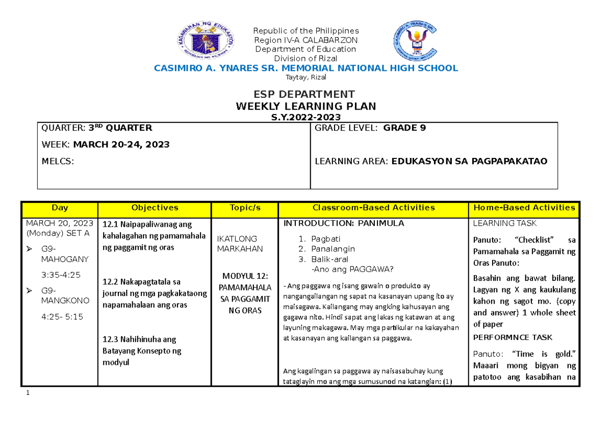 WLP-march-20-24-2023-G9-3RDQ - Republic of the Philippines Region IV-A ...