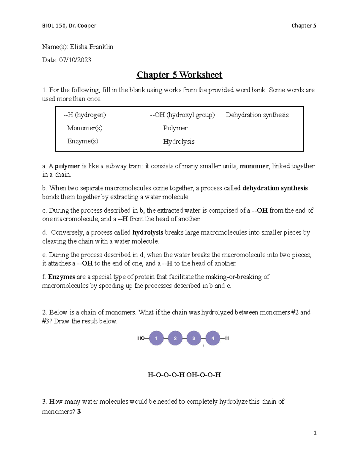 FLIP Chapter 5Ver. 2 - Name(s): Elisha Franklin Date: 07/10/ Chapter 5 ...