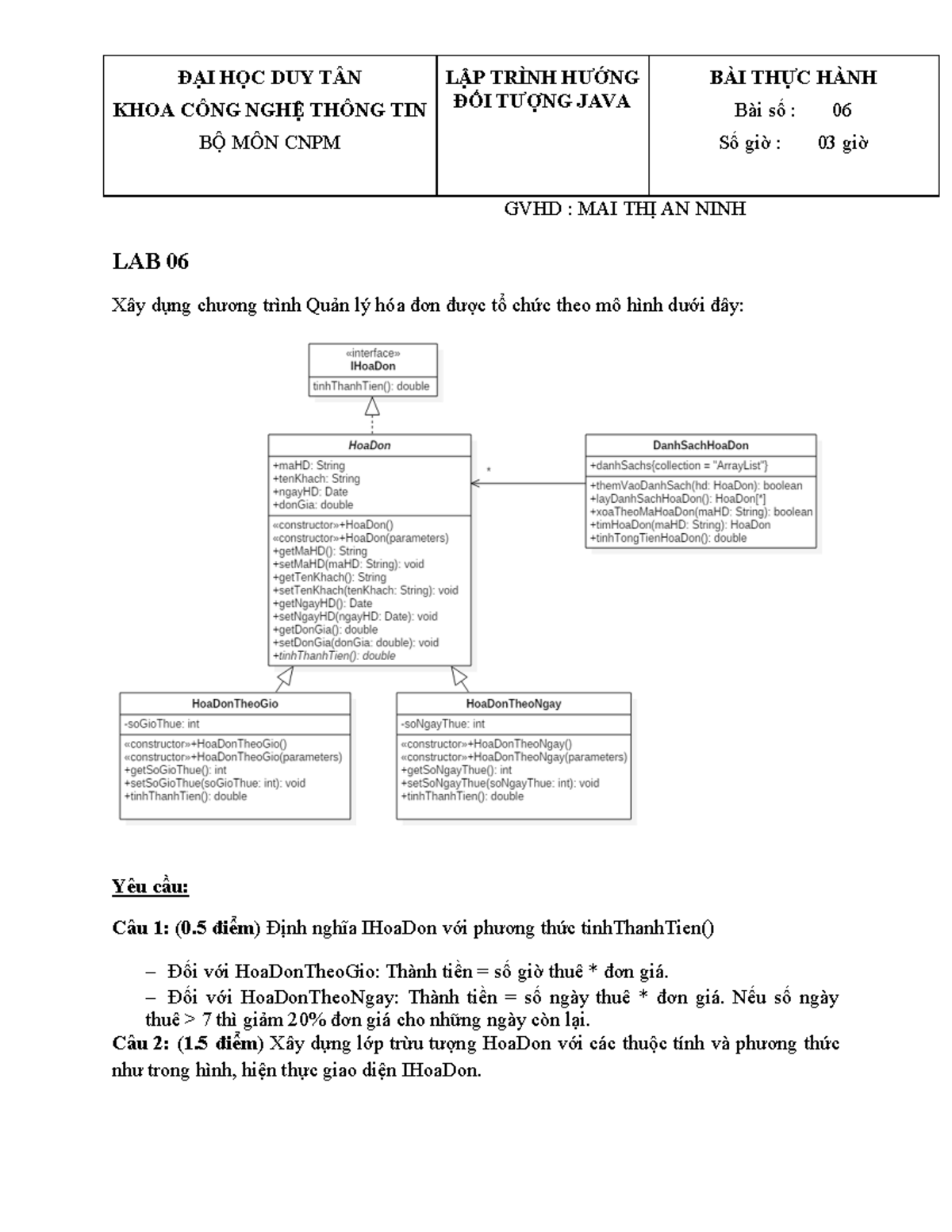 CS 311 - Lap Trinh Huong Doi Tuong - 2020F -Lecture LAB - 6 - ĐẠI HỌC ...
