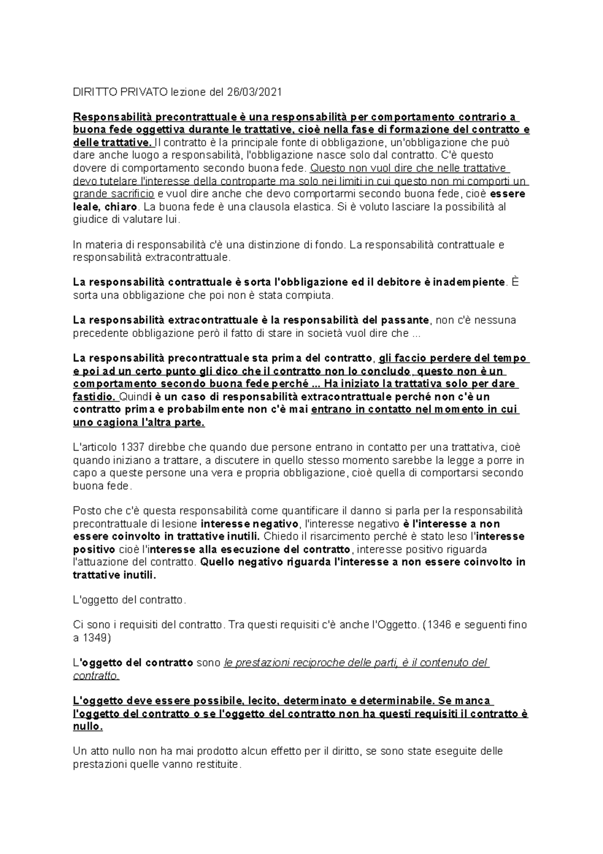 Lezione 12 Diritto Privato - DIRITTO PRIVATO lezione del 26/03 ...