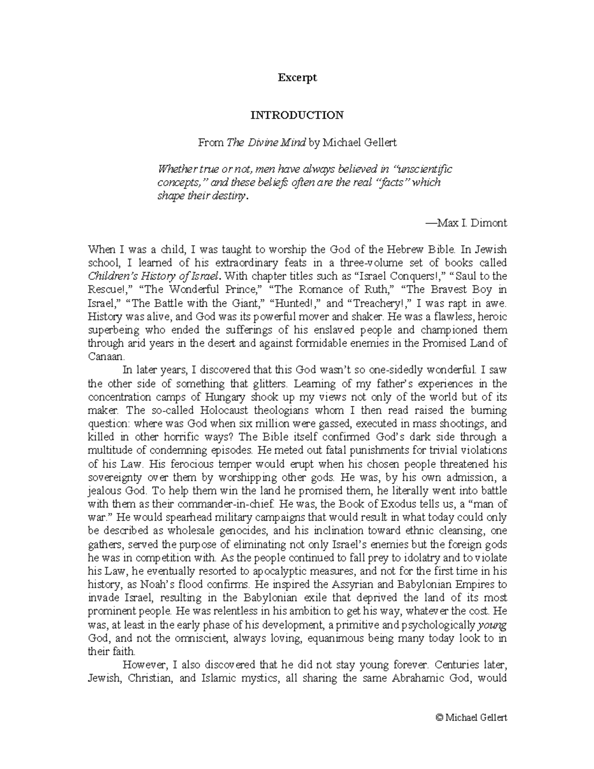 Divine-mind1 - Excerpt INTRODUCTION From The Divine Mind by Michael ...