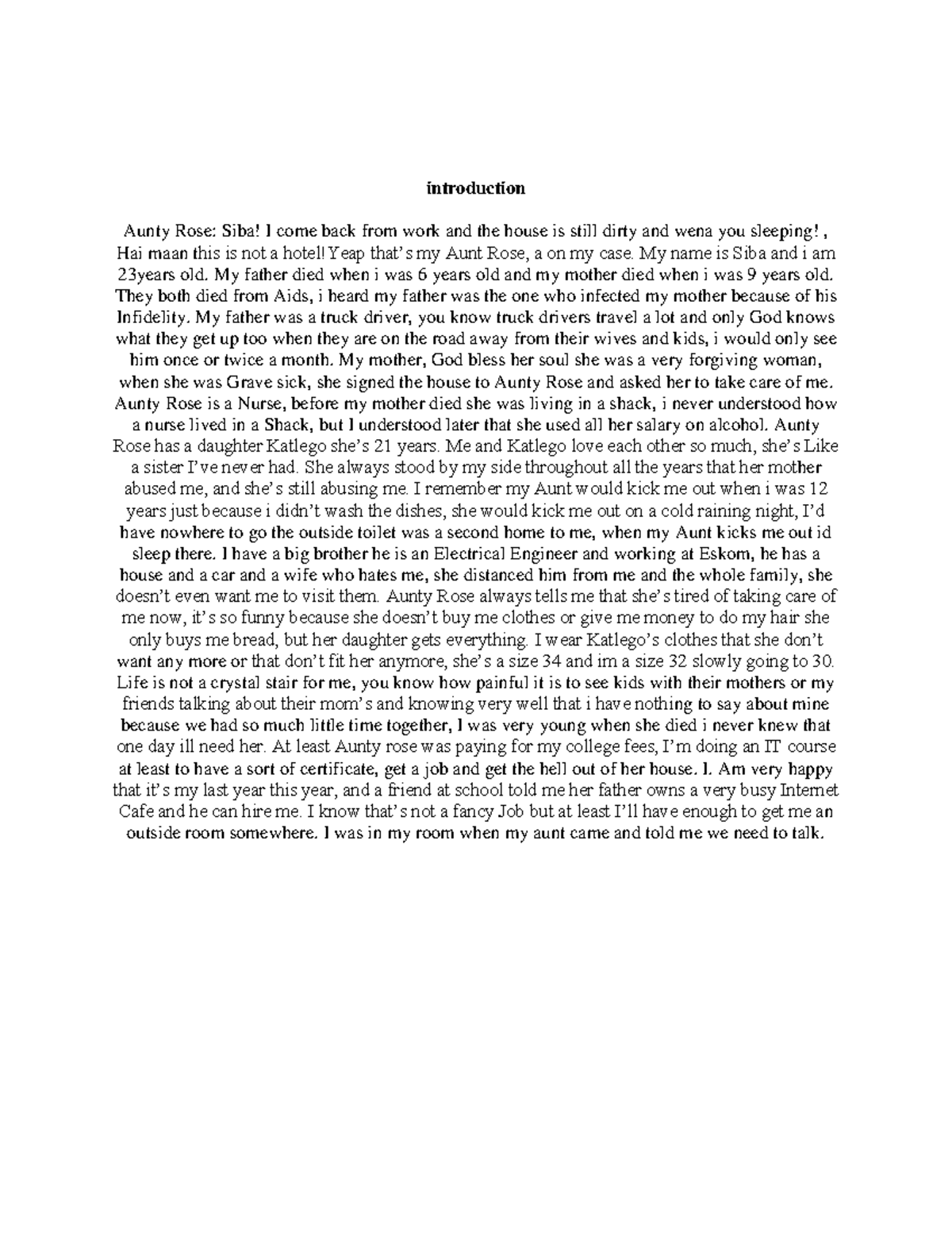 Only Love Can Save My Soul - Precious Moloi-1 - introduction Aunty Rose ...