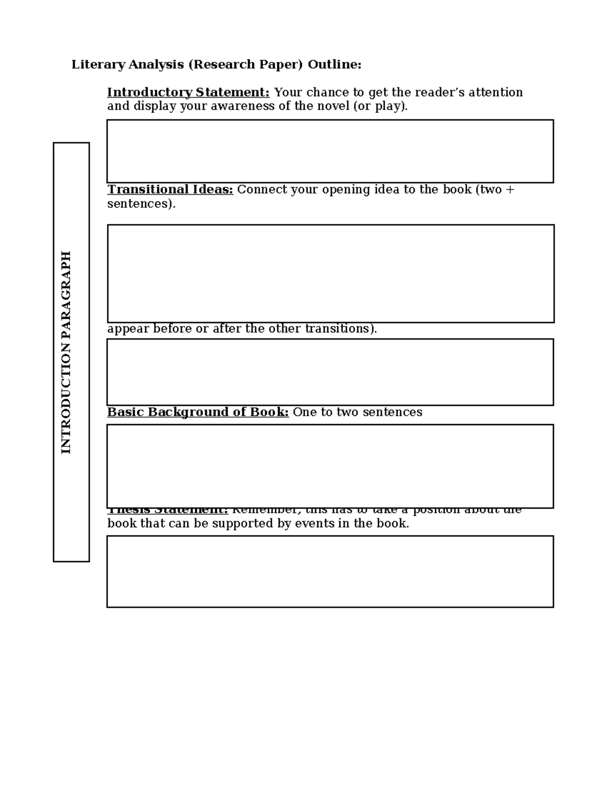 English 102 Literary Analysis Outline - Literary Analysis (Research ...