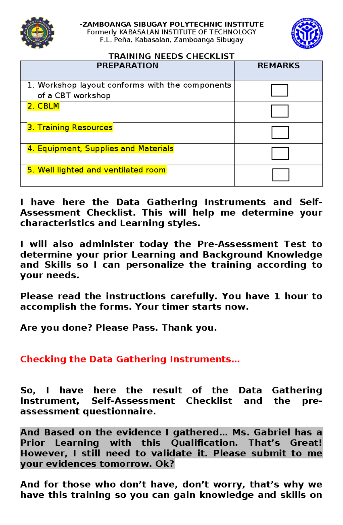 Dummy Script Final - sample - ####### -ZAMBOANGA SIBUGAY POLYTECHNIC ...
