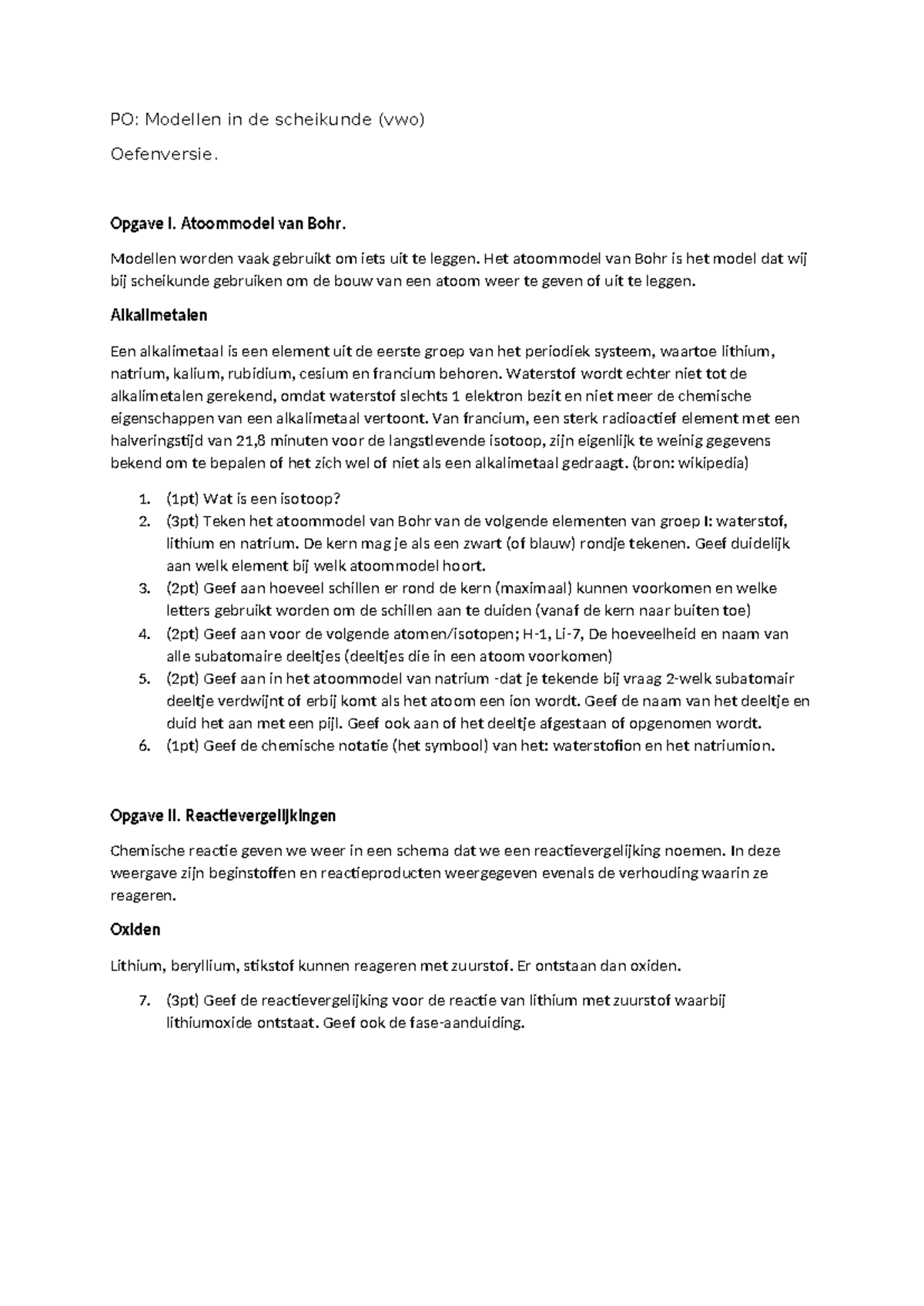 PO-Modellen-in-scheikunde oefenen - PO: Modellen in de scheikunde (vwo ...