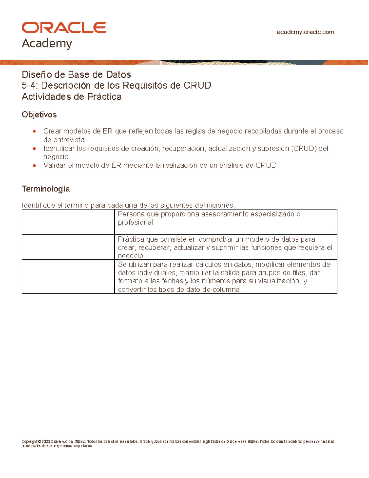 DD 5 4 Practice esp - - Studocu