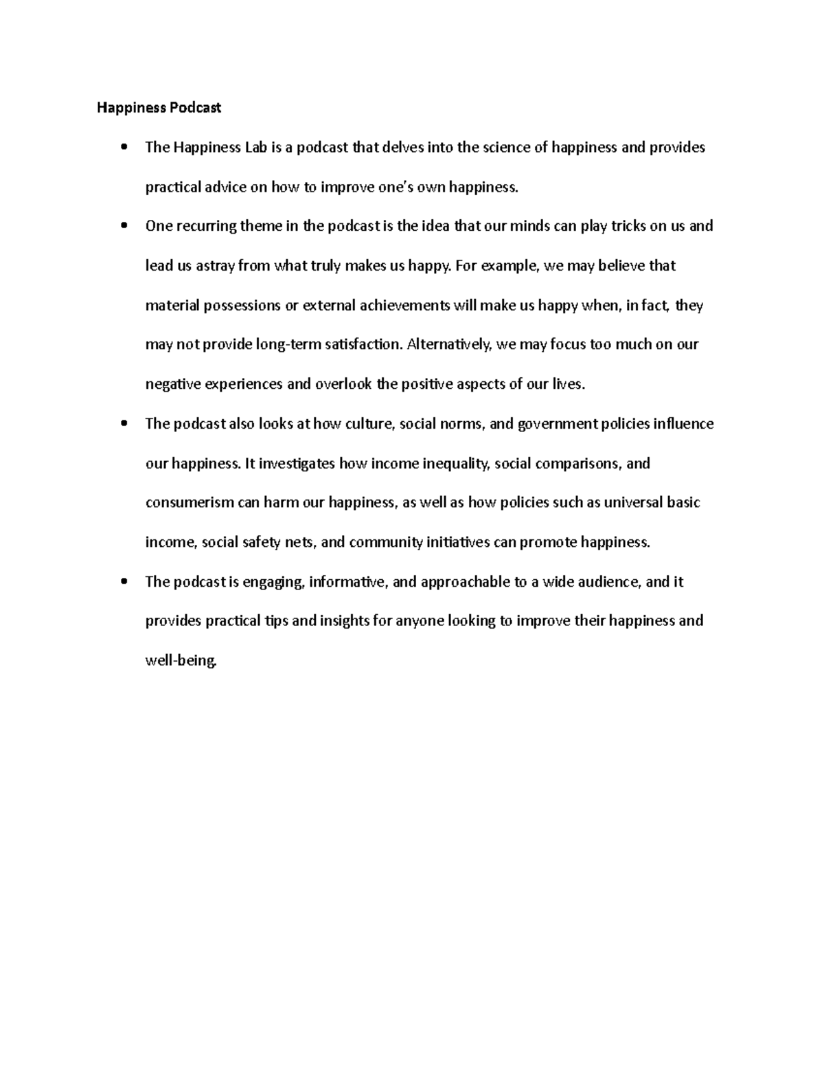 Happiness Podcast - Happiness Podcast The Happiness Lab is a podcast ...