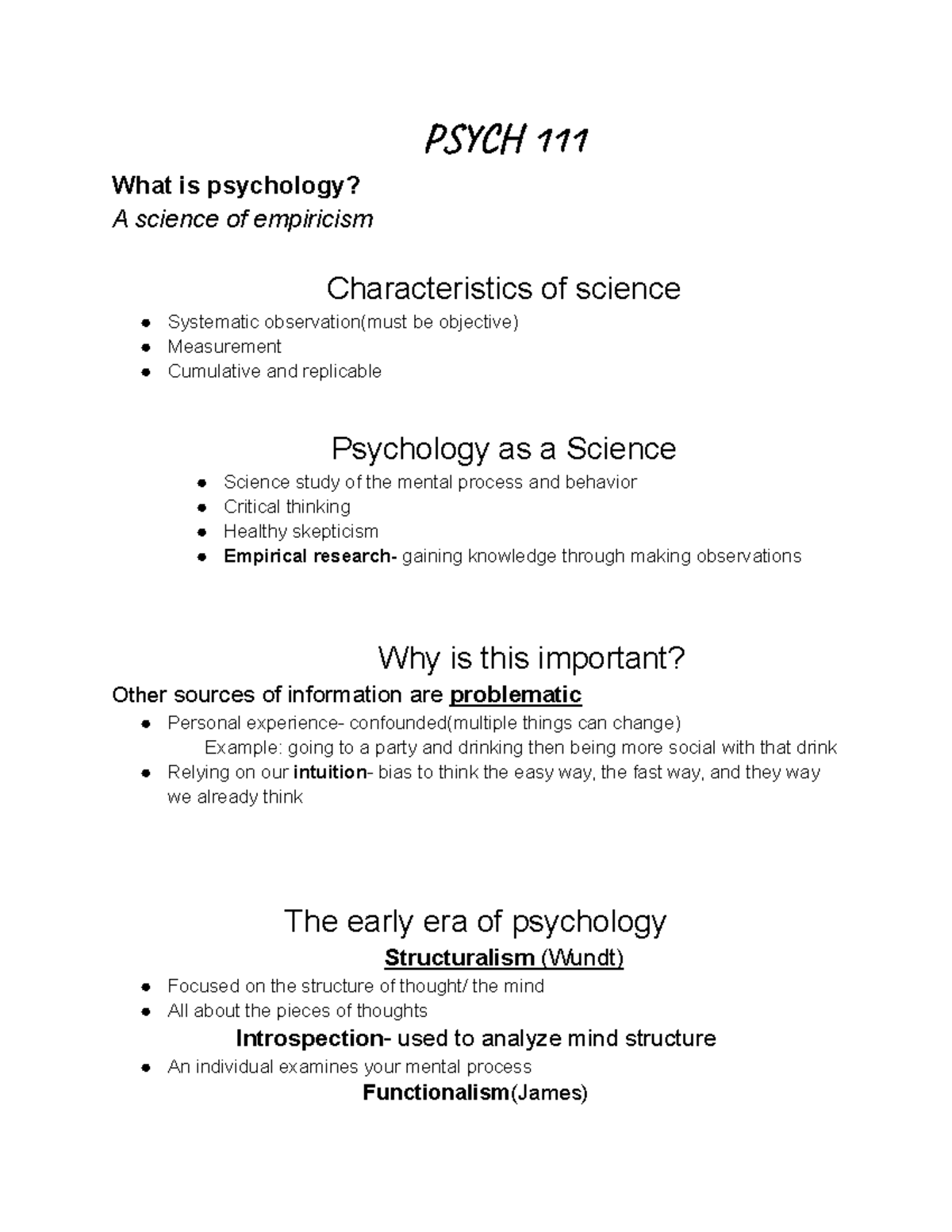 Psyc 111 lessons - Professor Wissman, notes and practice quiz responses ...