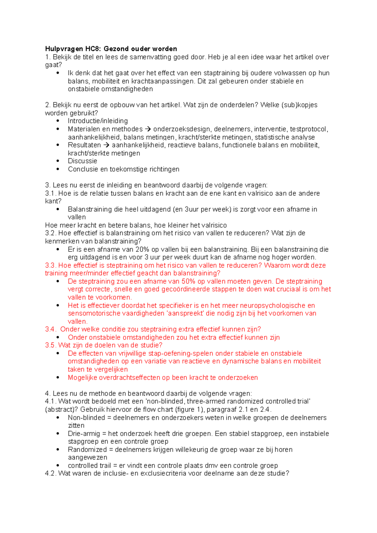 Hulpvragen artikel HC8 mentorbijeenkomst 4 - Hulpvragen HC8: Gezond ...