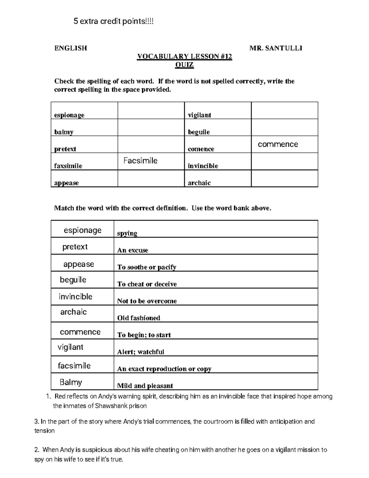 Copy of Jan Gervacio - vocquiz#12 - ENGLISH MR. SANTULLI VOCABULARY ...