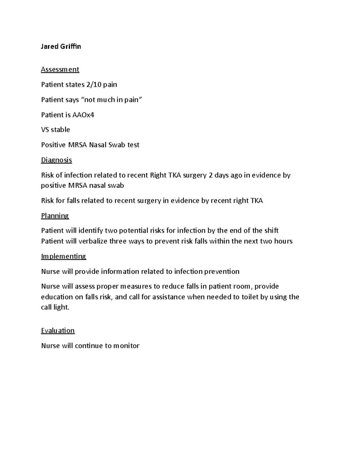 Adpie Jared Griffin Sim ATI EHR TUTOR - Jared Griffin Assessment ...