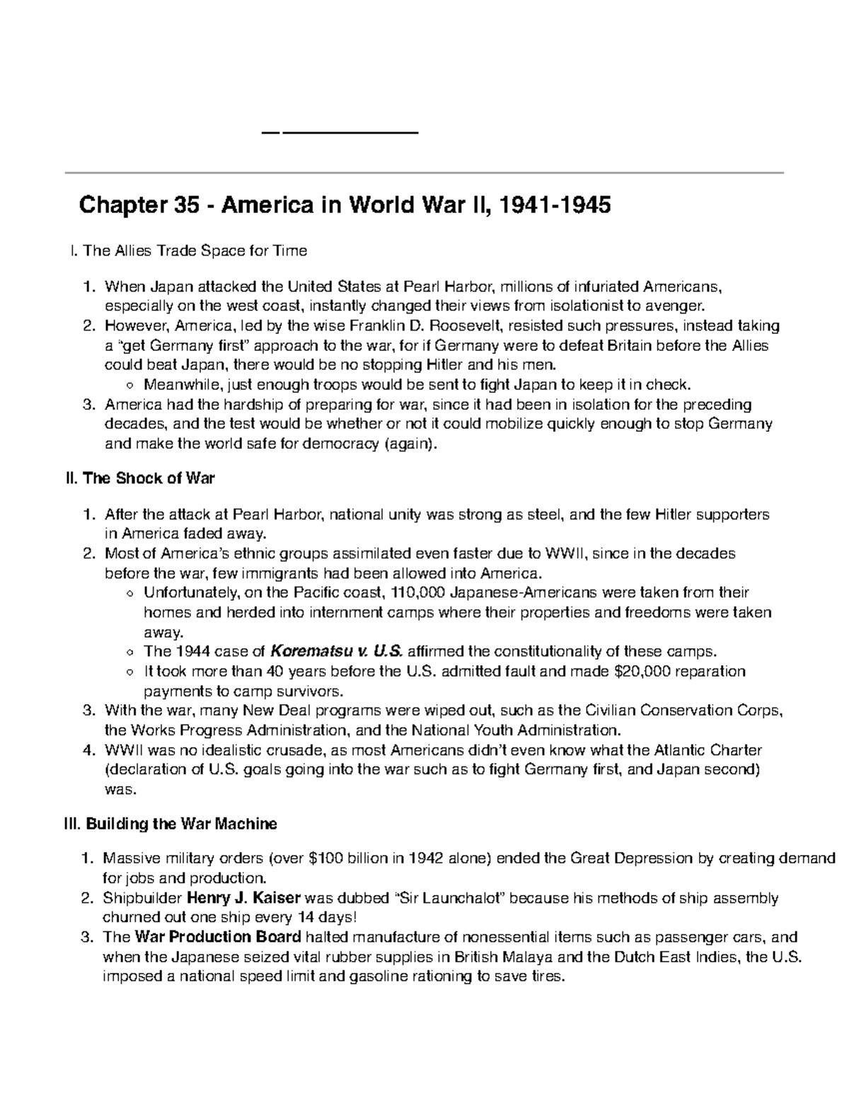 Chapter 35 - America in World War II, 1941-1945 - Chapter 35 - America ...