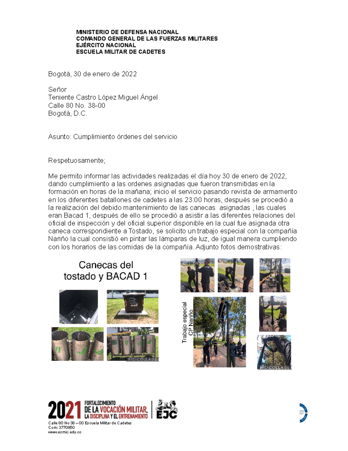 Informe Brigadier de Servicio Torres Londoño Leandro David - Bogotá, 30 ...