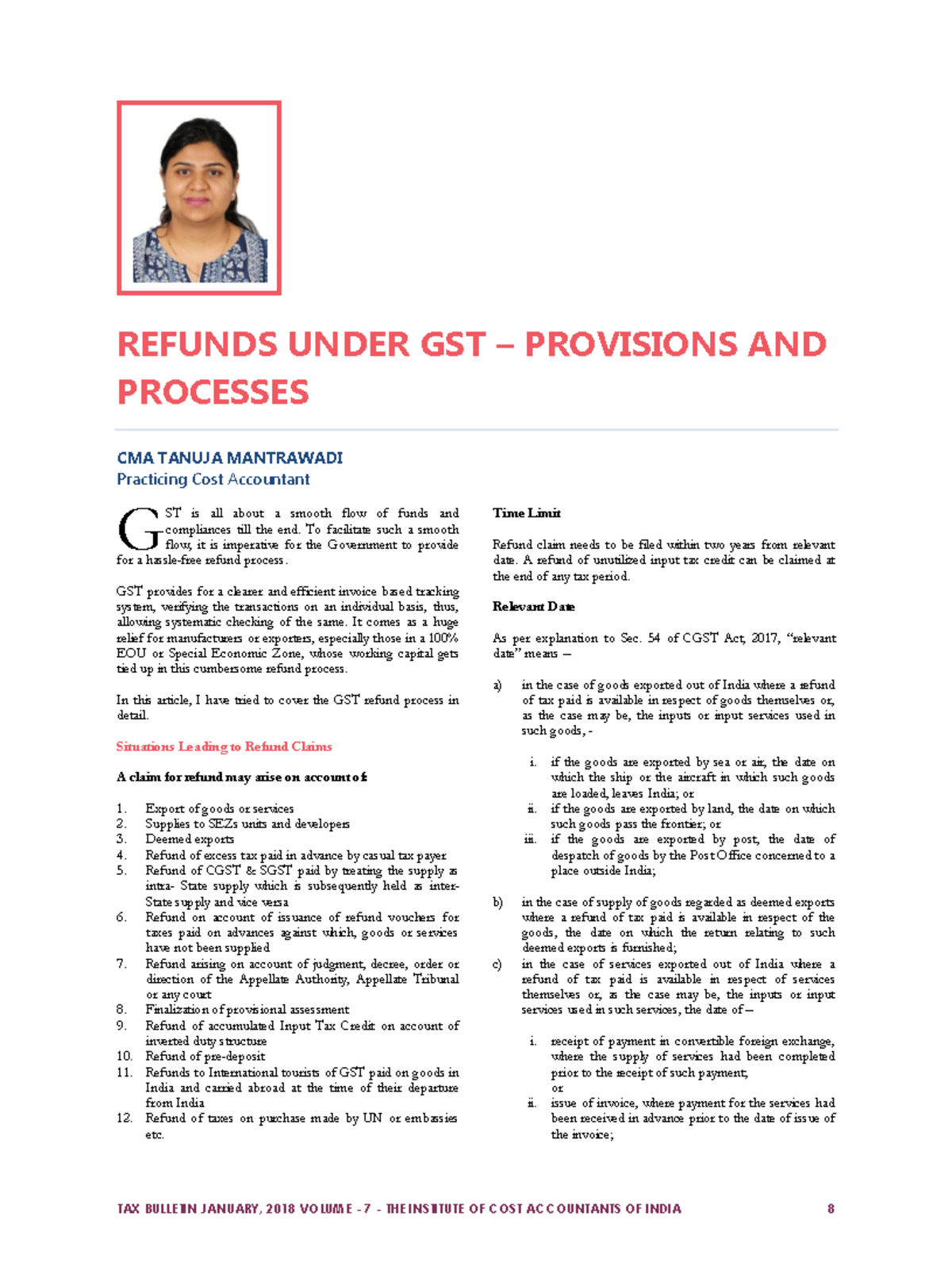 Refunds Under GST – Provisions AND Process - REFUNDS UNDER GST ...