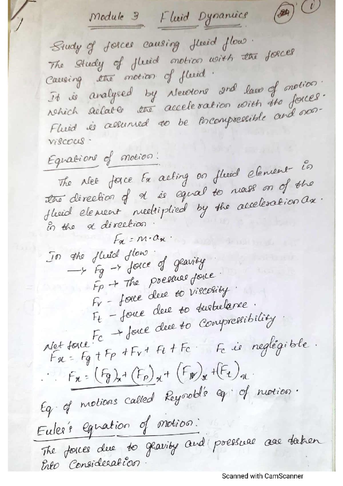 FM module 3.pdf Fluid mechanism 3rd sem - Civil engineering - Studocu