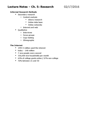 Chapter 8 Lecture Notes - Chapter 8 Lecture Notes Role of stated ...