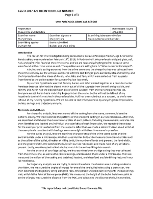 Fingerprint Lab Report - Case # 2017-420-FILL IN YOUR CASE NUMBER Page ...