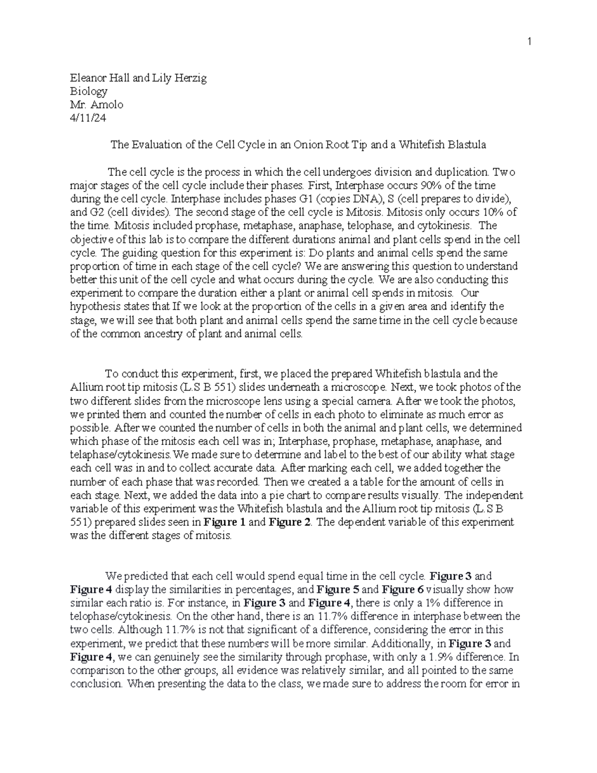 Mitosis Lab report - Eleanor Hall and Lily Herzig Biology Mr. Amolo 4 ...