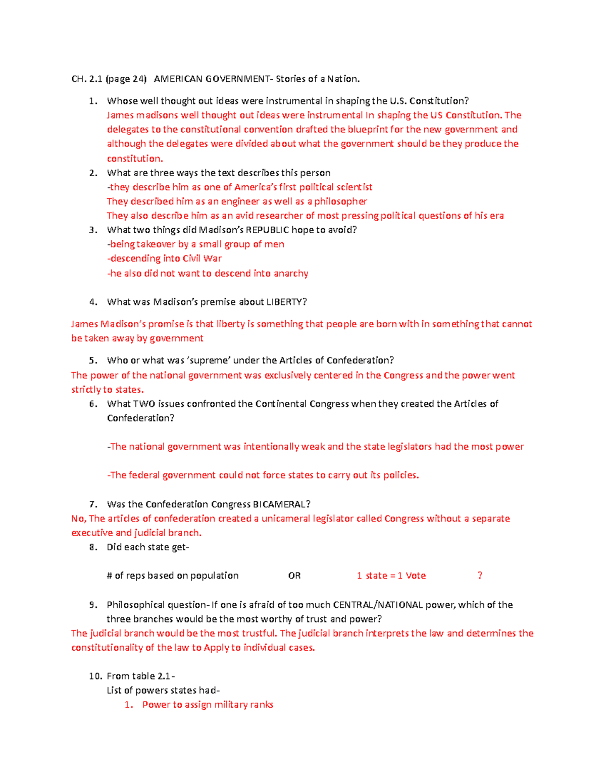 CH - In class notes - CH. 2 (page 24) AMERICAN GOVERNMENT- Stories of a ...