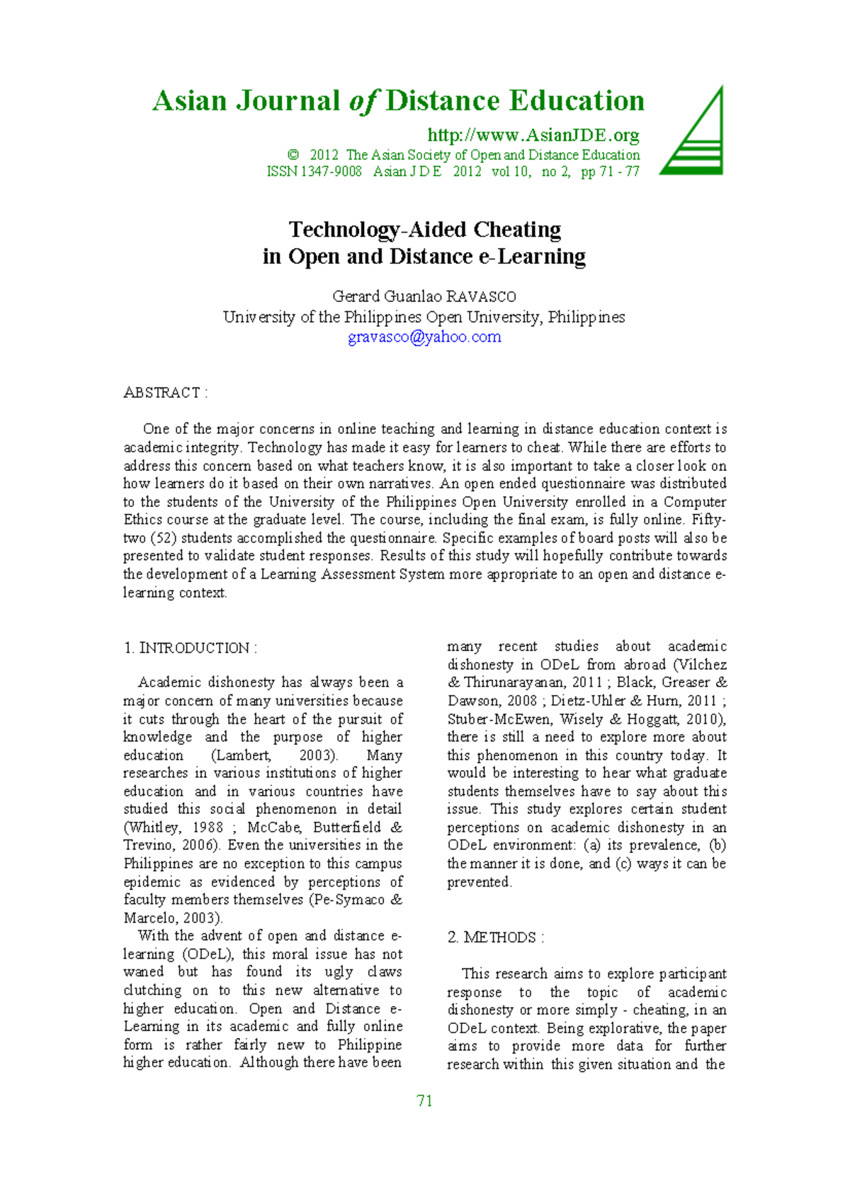 Article 185226 - Journal - Asian Journal of Distance Education AsianJDE ...