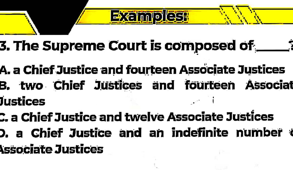 ACC872 106 - Jgjggj - Examples: 3. The Supreme Court is composed of ...