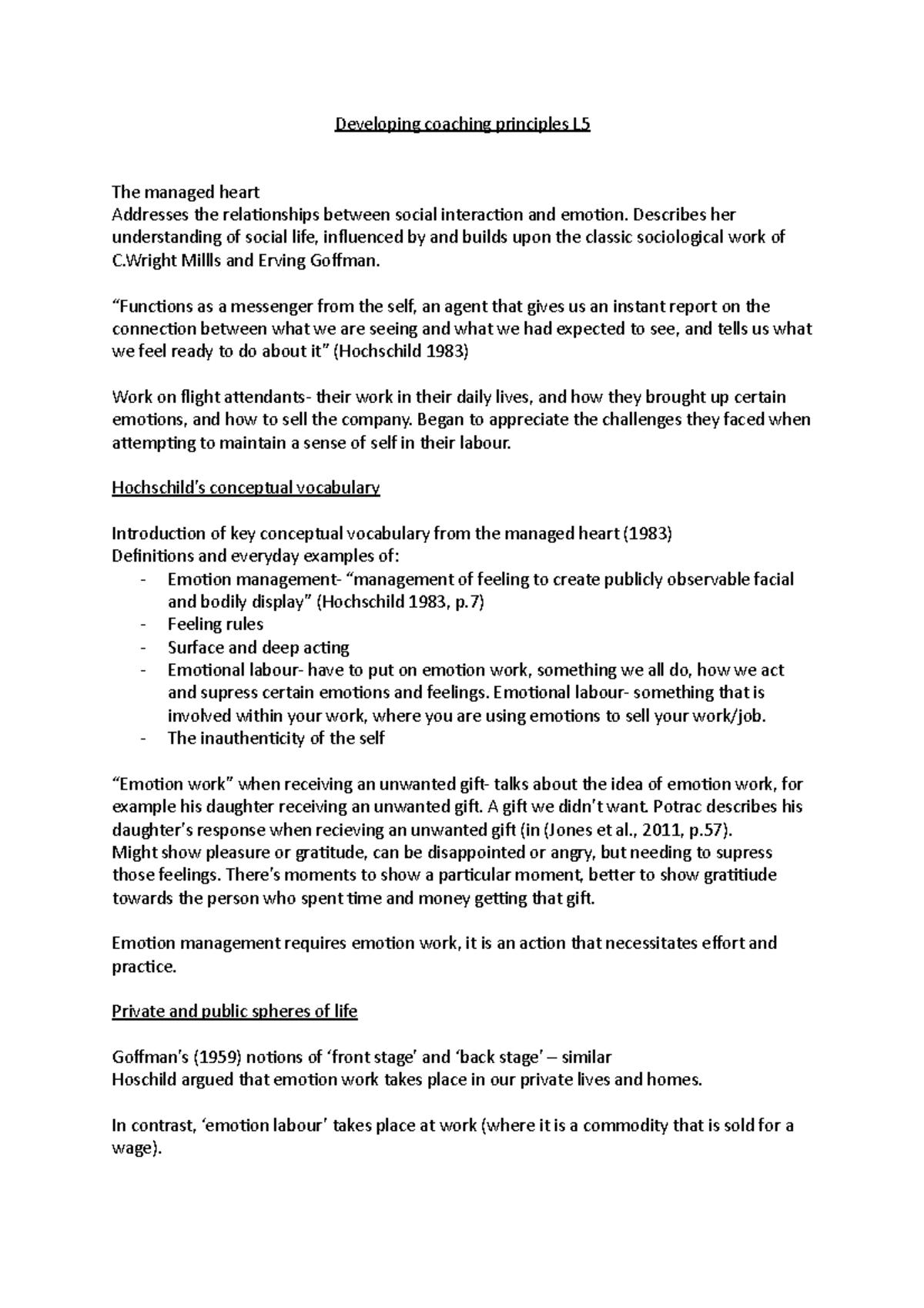 Developing coaching principles L5 - Describes her understanding of ...