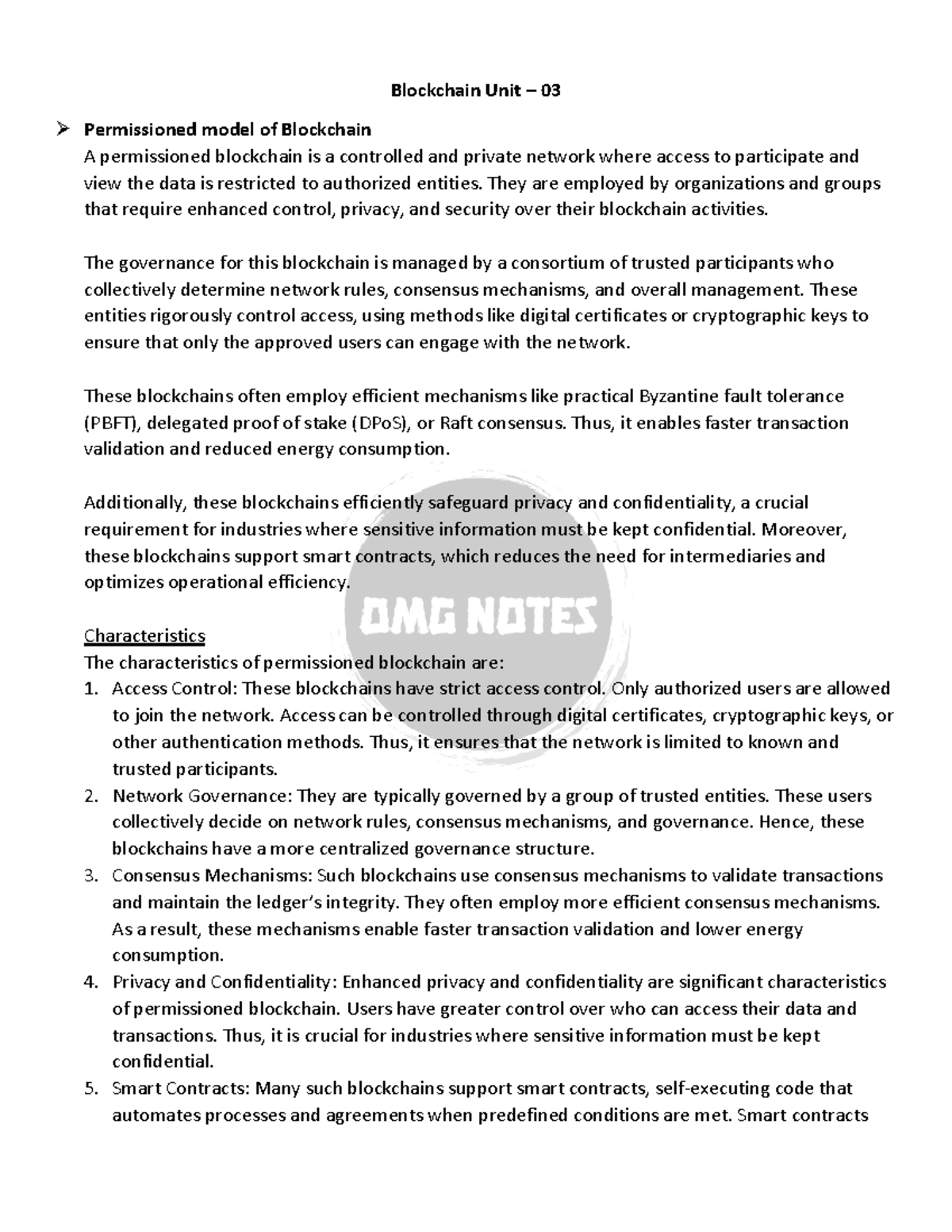 BT Unit 03 - my note - Blockchain Unit – 03 Permissioned model of ...