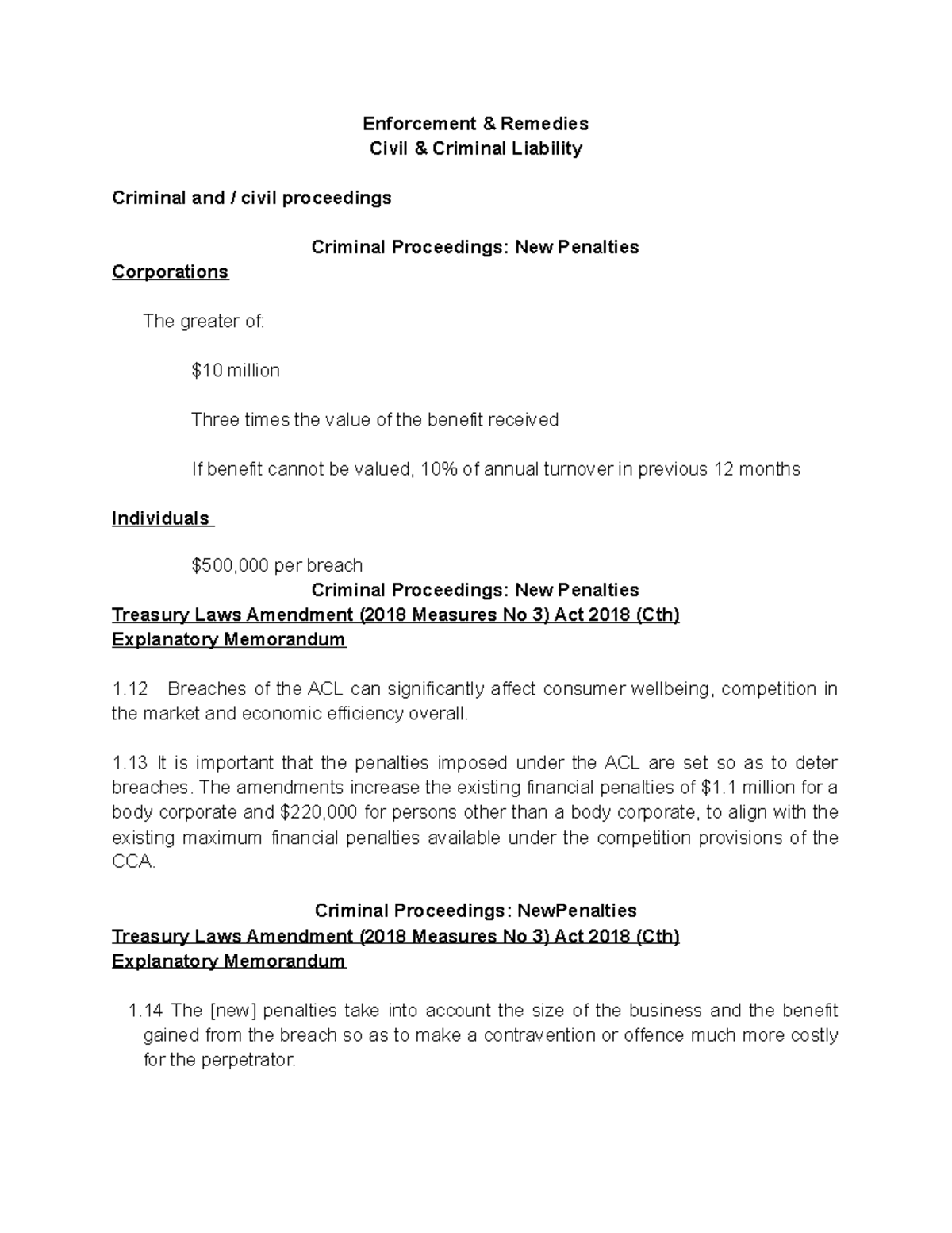 Enforcement and Remedies - Enforcement & Remedies Civil & Criminal ...