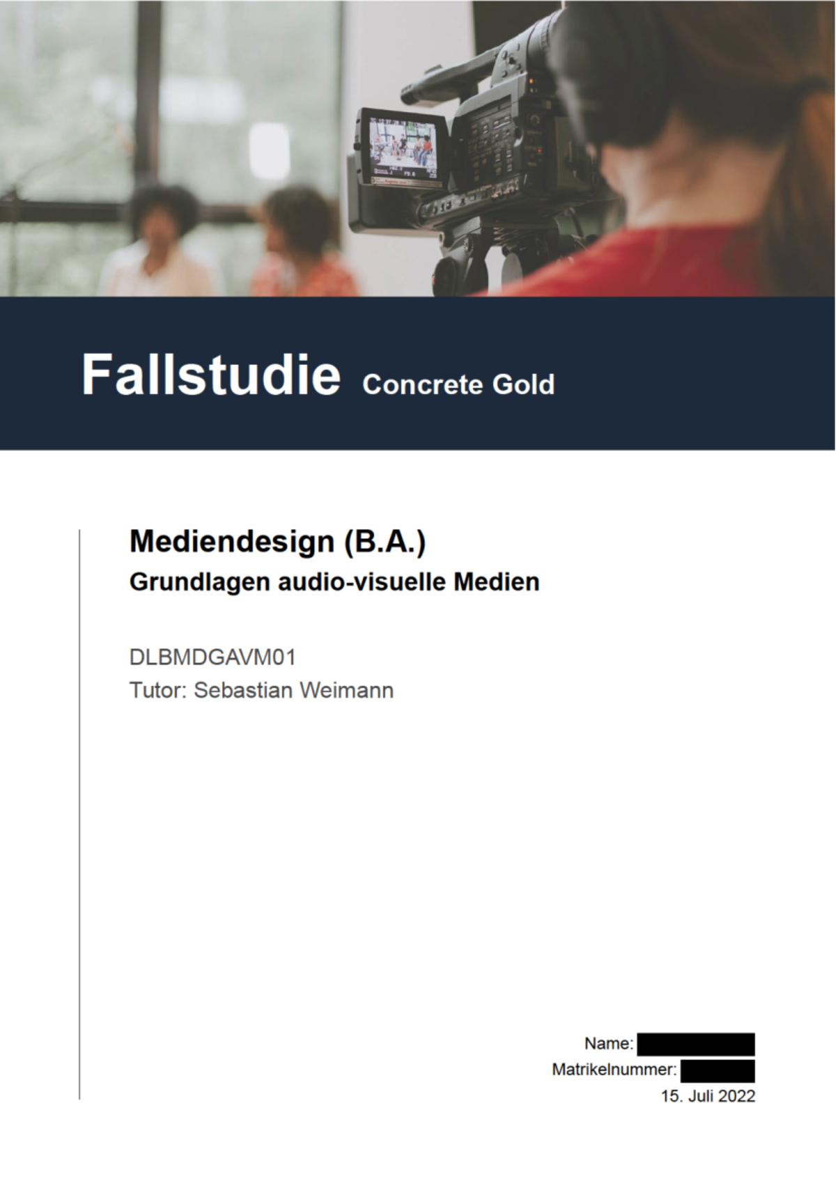 Fallstudie audiovisuelle Medien - Inhaltsverzeichnis I ...
