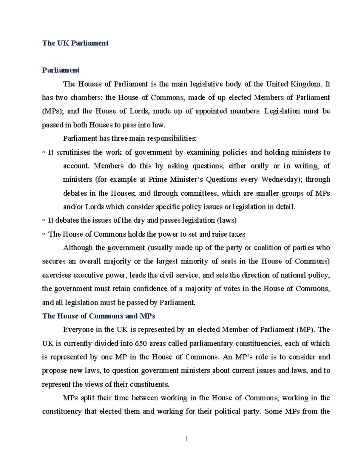 The UK Parliament TL gui SV - The UK Parliament Parliament The Houses ...