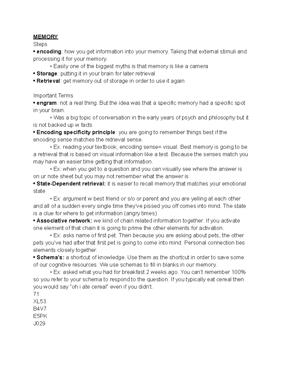 Cognitive Module Psych 111 - MEMORY Steps encoding: how you get ...