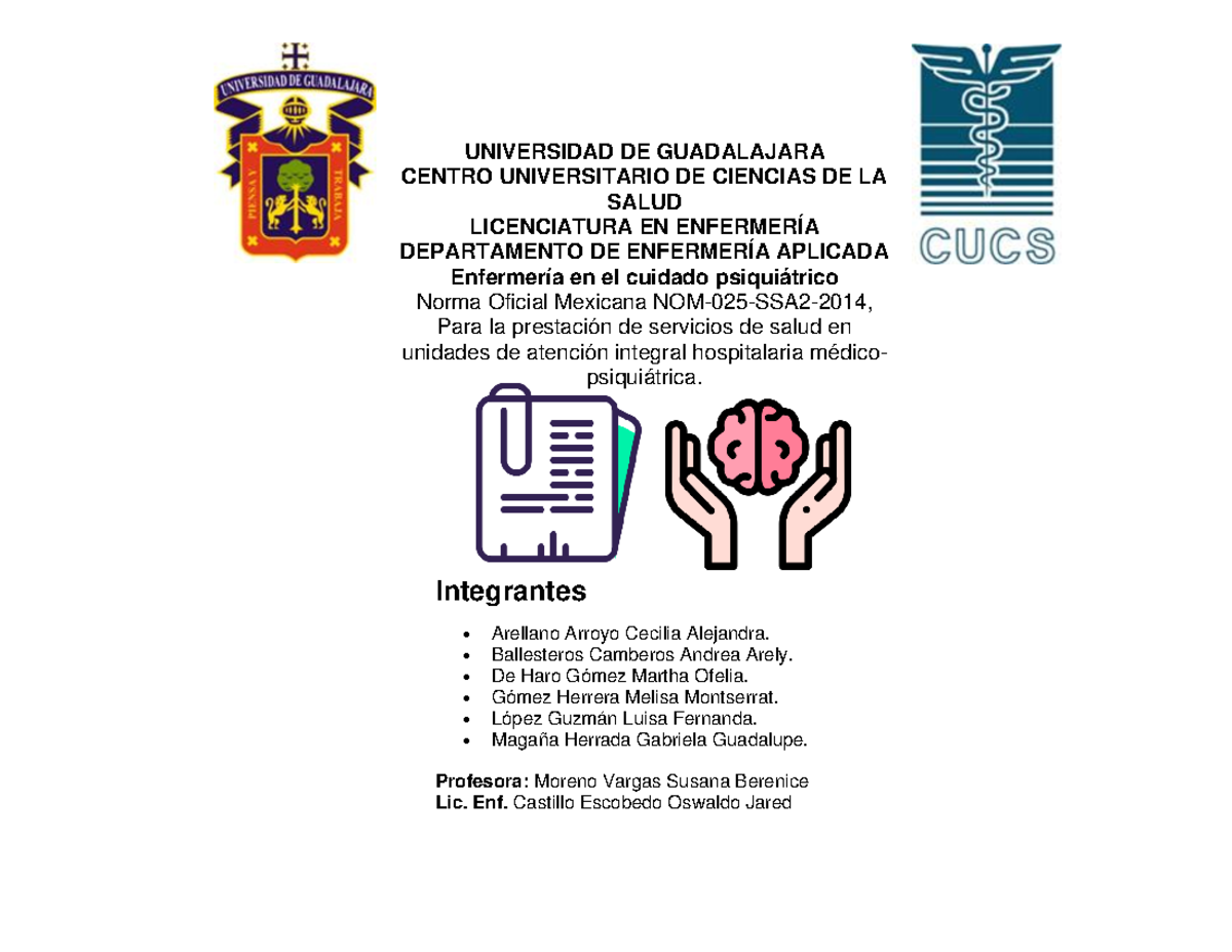 NOM 025 SSA2 2014 - Norma - UNIVERSIDAD DE GUADALAJARA CENTRO ...