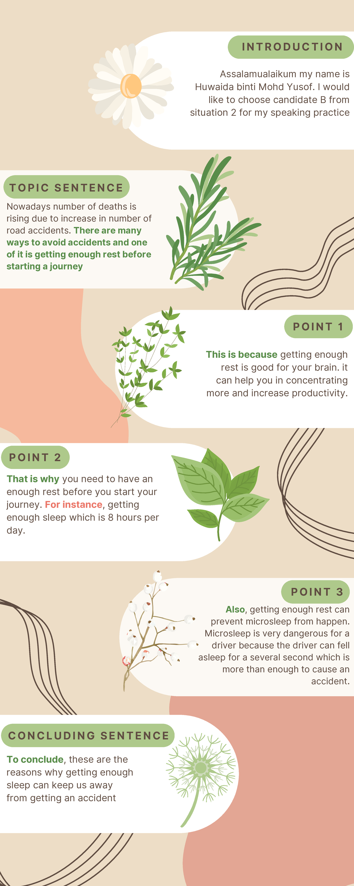 Speaking test elc - practice - This is because getting enough rest is ...