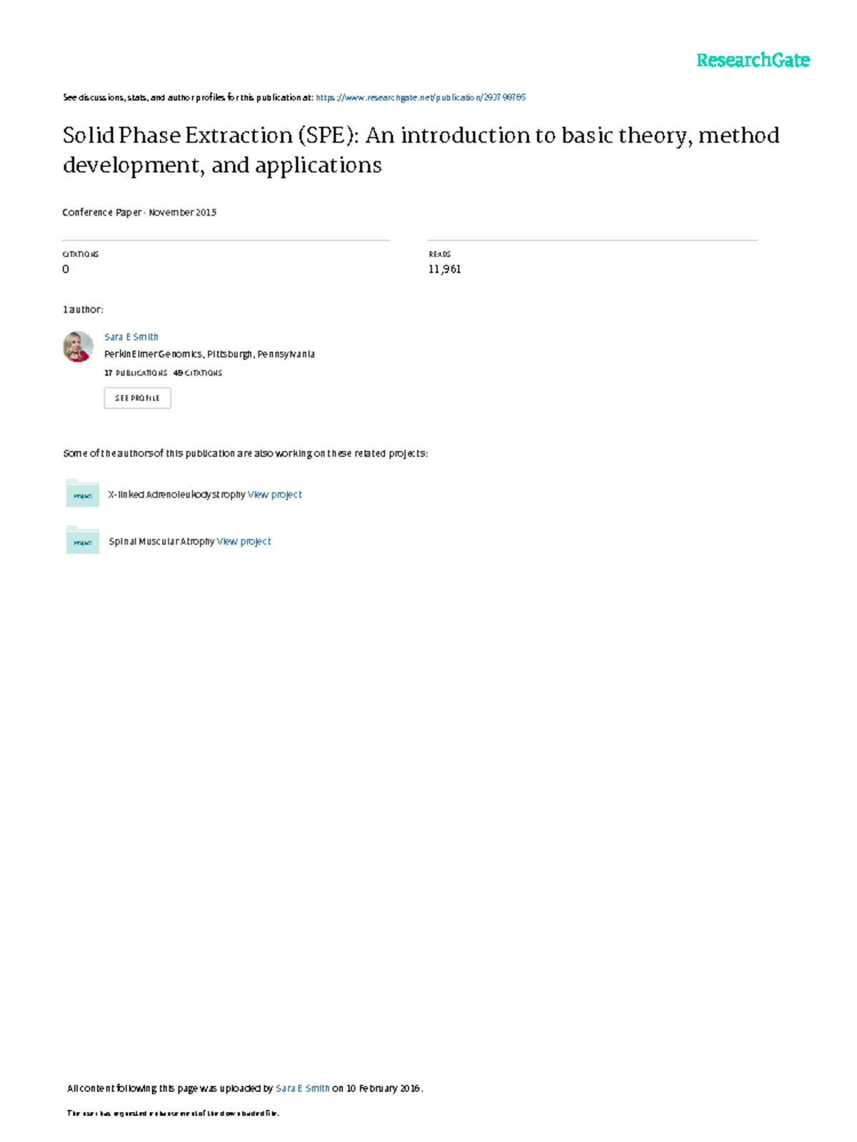 Solid Phase Extraction Workshop EAS Final PDF - See discussions, stats ...
