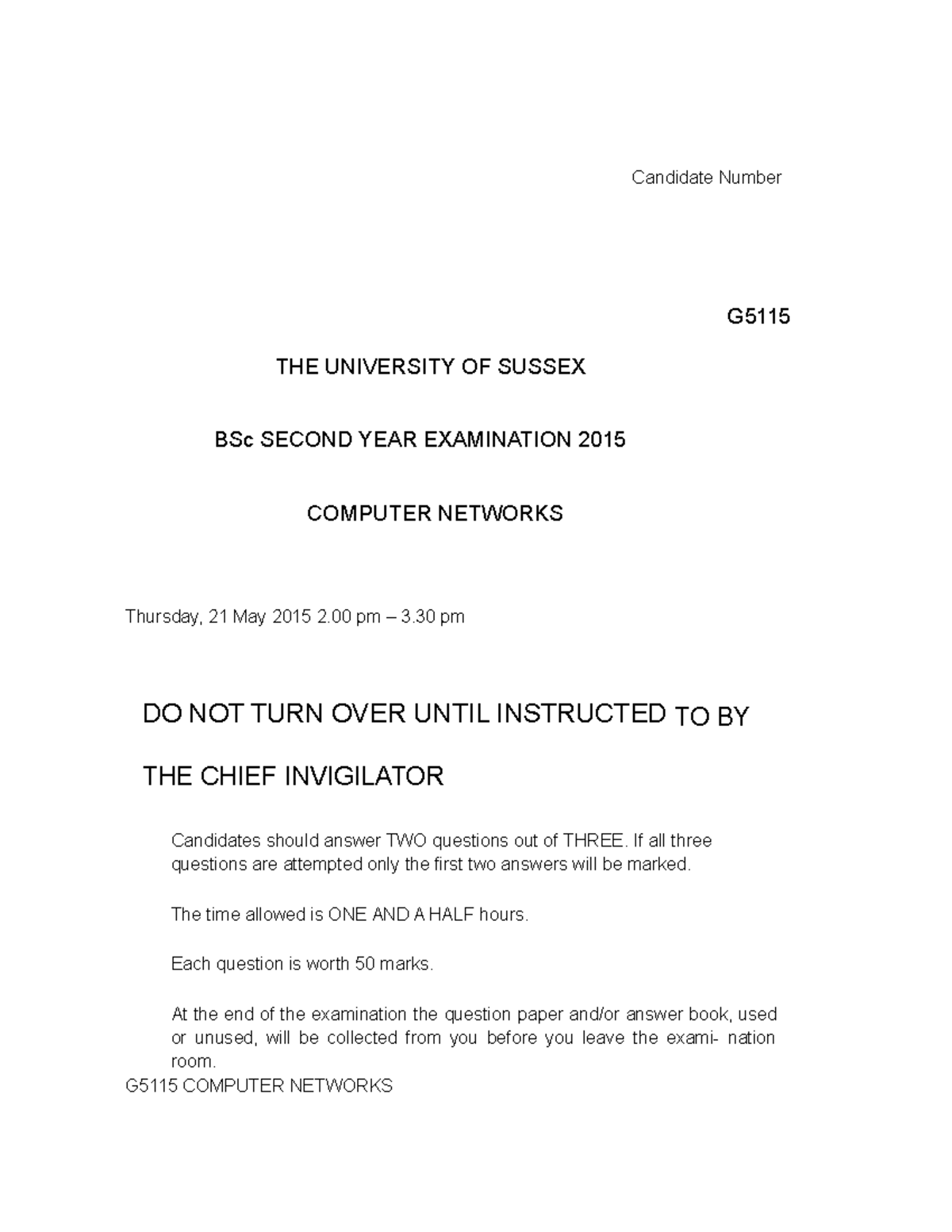 G5115 - 2015 - past paper - Candidate Number G THE UNIVERSITY OF SUSSEX ...
