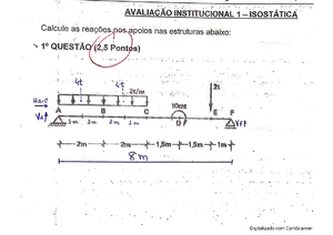 Isostática - Equações e Diagramas - Studocu