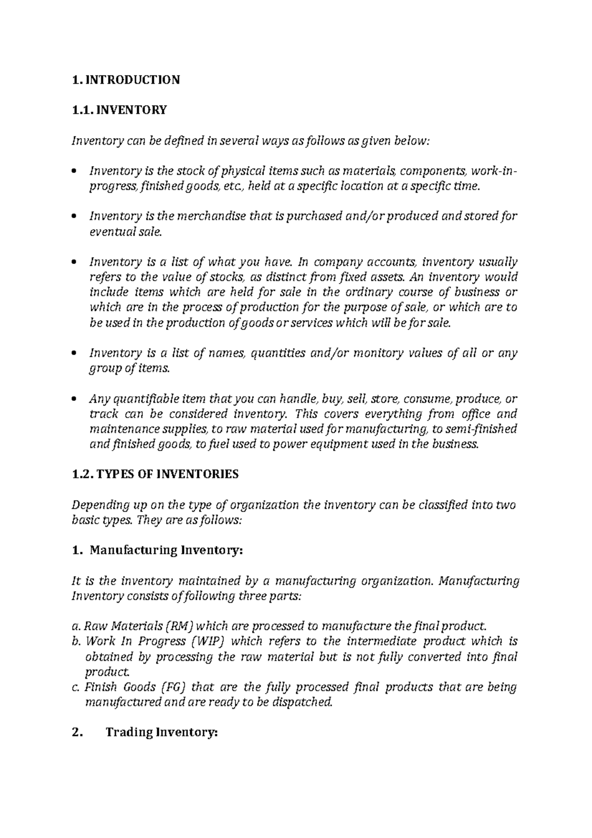Smart Inventory Management System - 1. INTRODUCTION 1. INVENTORY ...