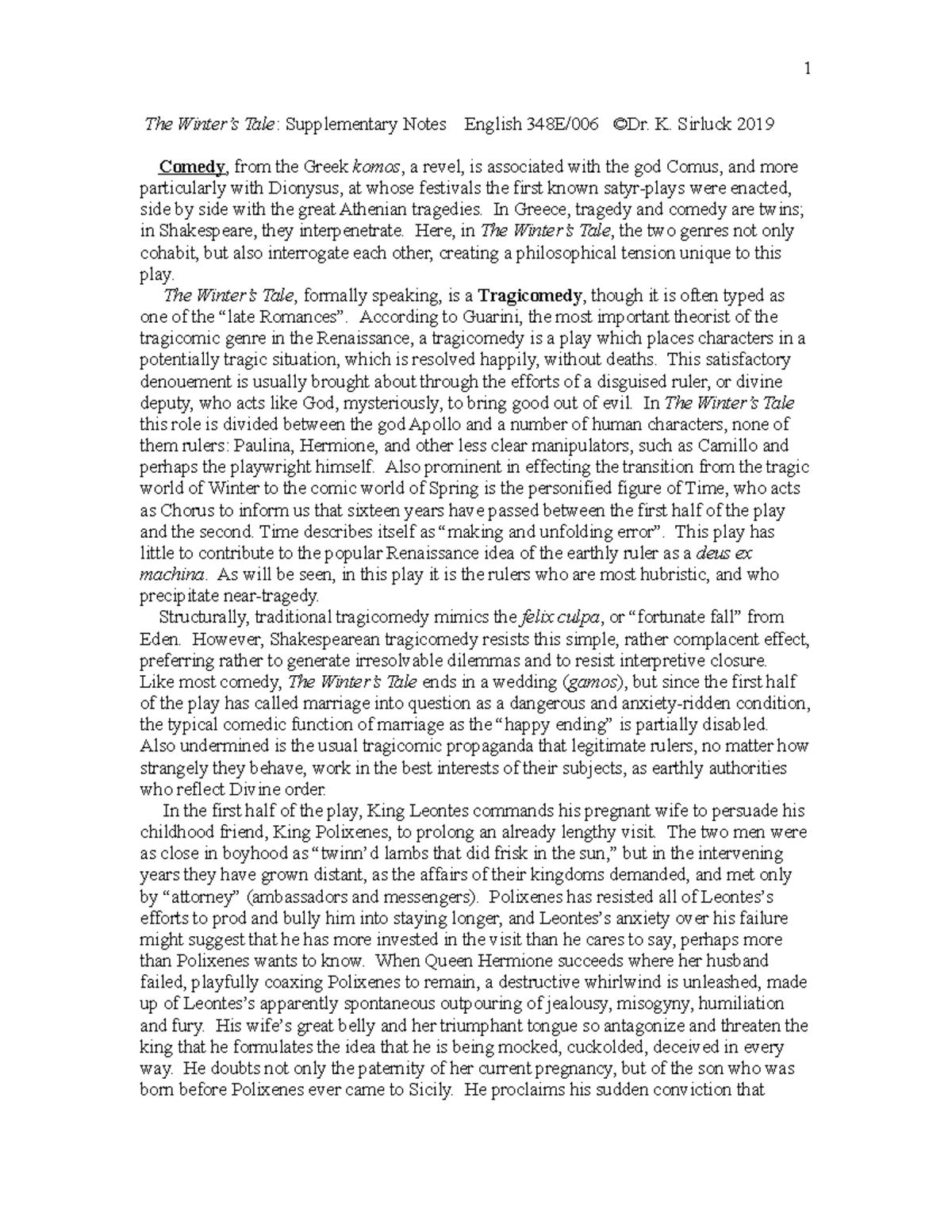 The Winters Tale 348 2019 - The Winter’s Tale: Supplementary Notes ...