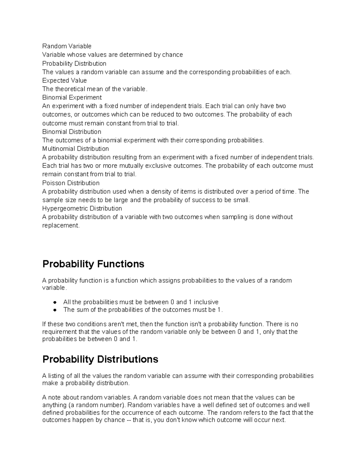 Chap 6 probability definition and work - Random Variable Variable whose ...