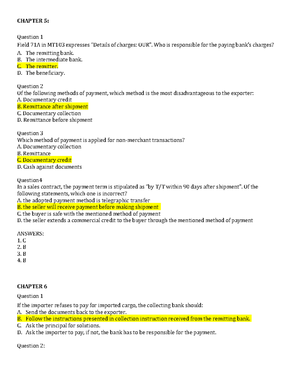 Some Multiple Choice Questions for Review - CHAPTER 5: Question 1 Field ...
