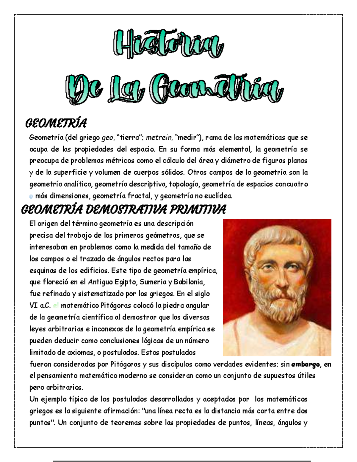 Historia Geometria Analitica - GEOMETRÍA Geometría (del griego geo ...