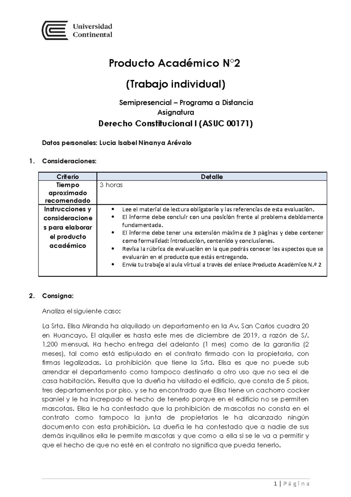 PA2 - Ninanya Arevalo Lucia Isabel - Producto Académico N° (Trabajo individual) Semipresencial ...