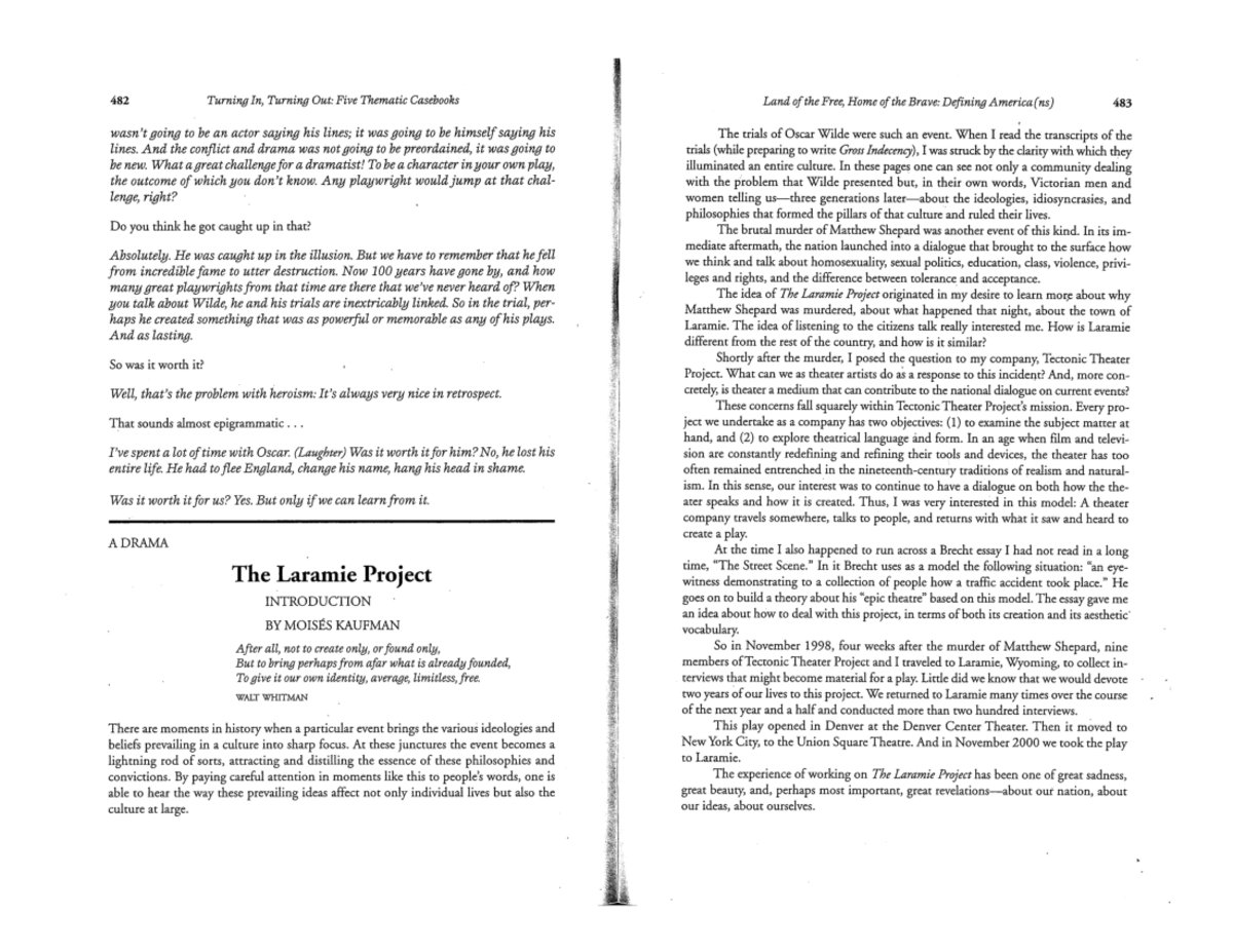 The Laramie Project Script - Studocu