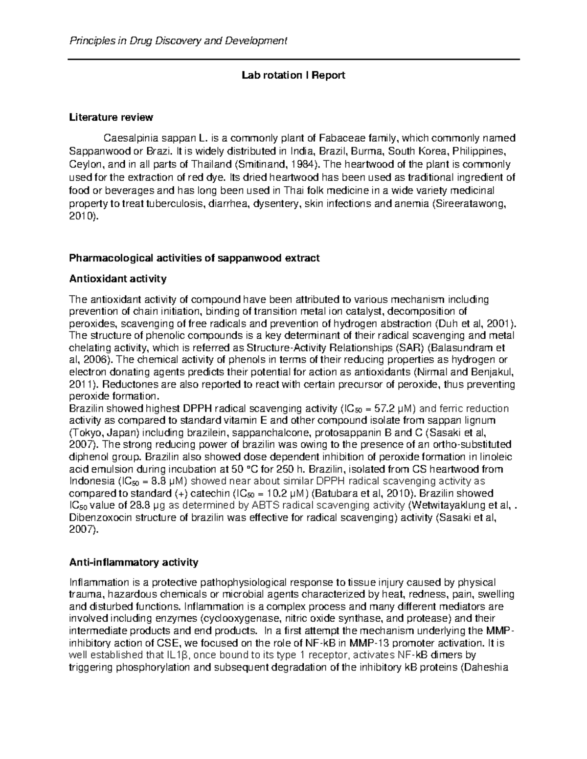 Lab rotation list 1 Principle of Drug delivery - Lab rotation I Report ...