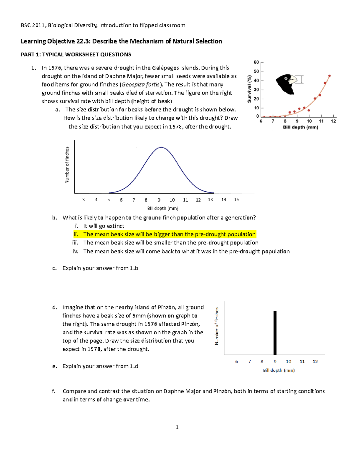 0 Intro to flipped class and natural selection Worksheet - BSC 2011 ...