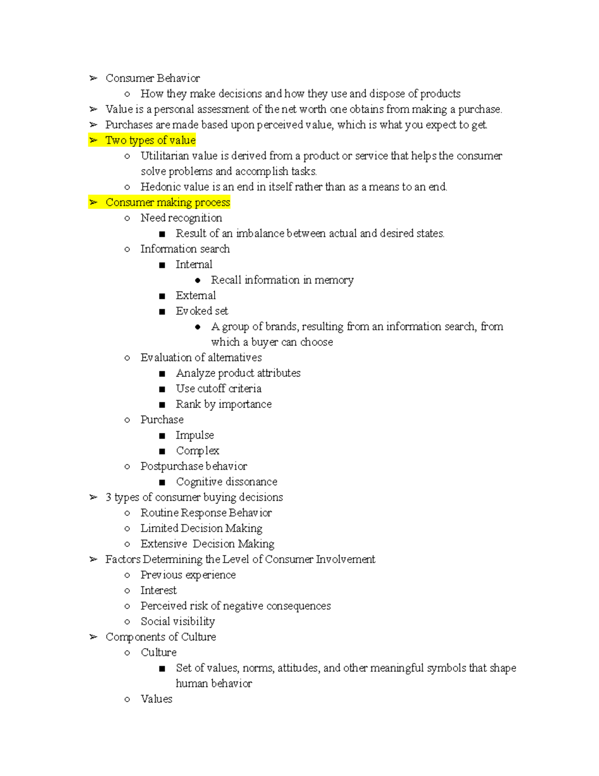 Chapter 6 In Class - Notes - Consumer Behavior How they make decisions ...