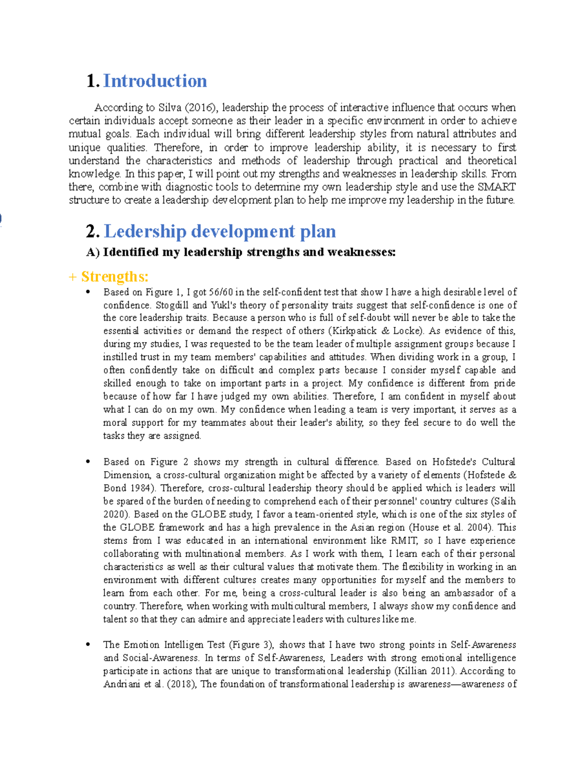 Assigment-3-leadership - 1. Introduction According to Silva (2016 ...
