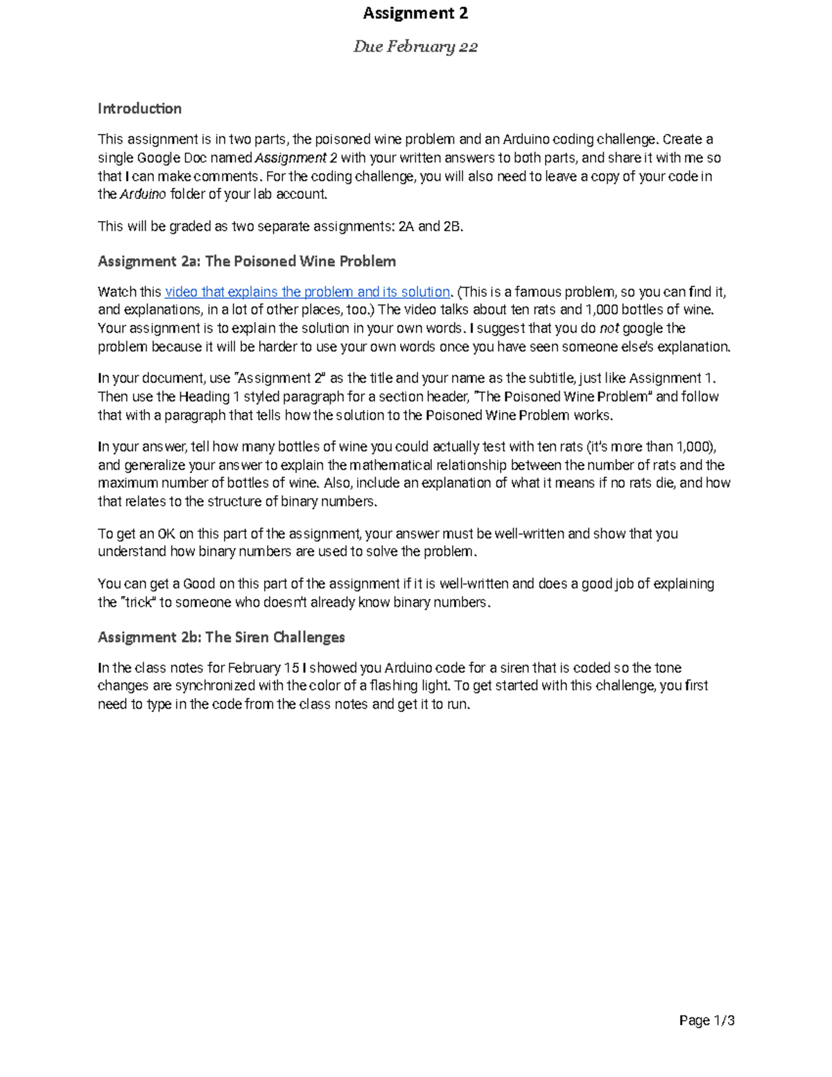 2018-02-22 Assignment 2 - Assignment 2 Due February 22 Introduction ...